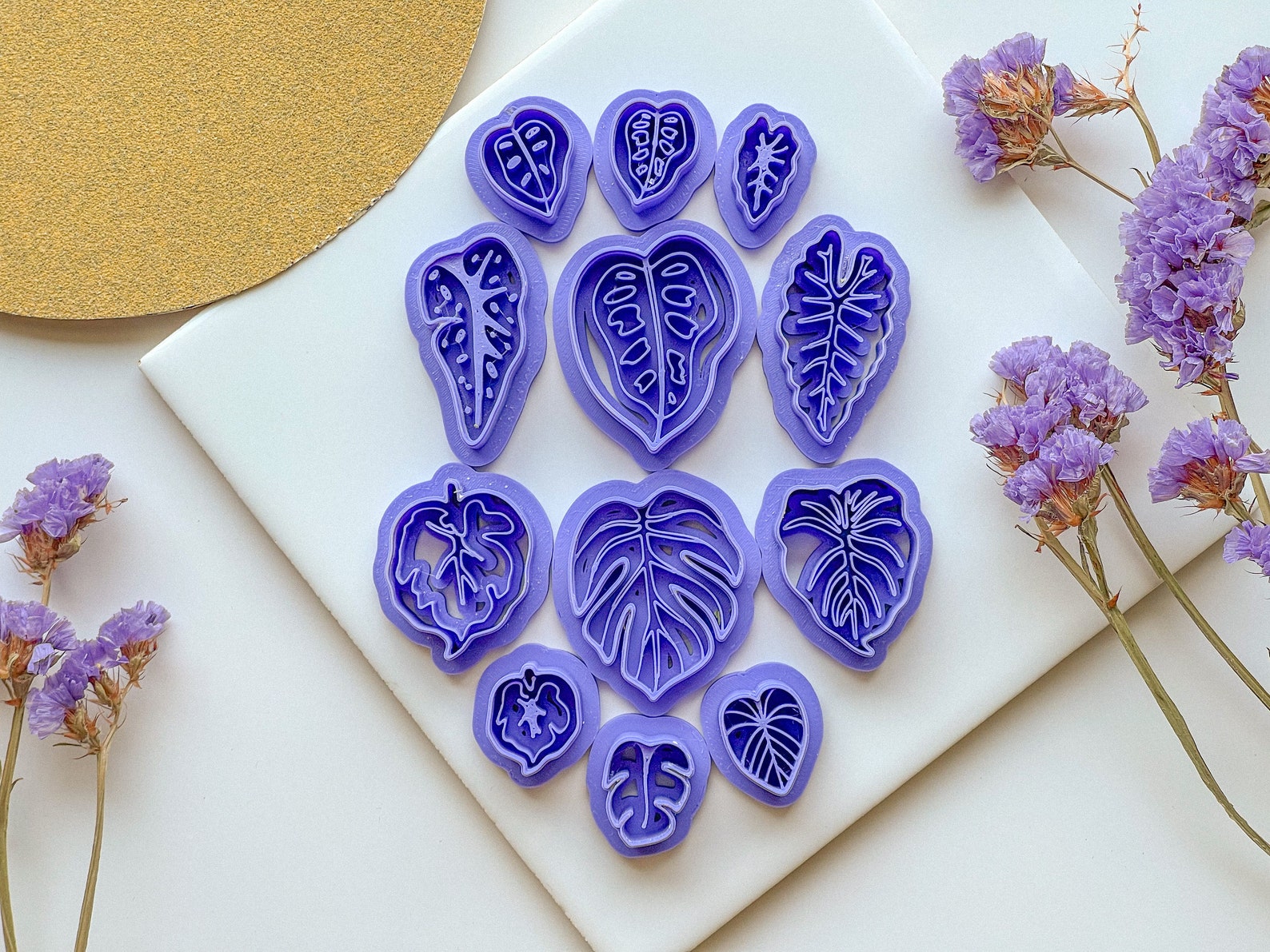 Plant Leaf Clay Cutters, Dangle and Statement Sizes, Stud Size ...
