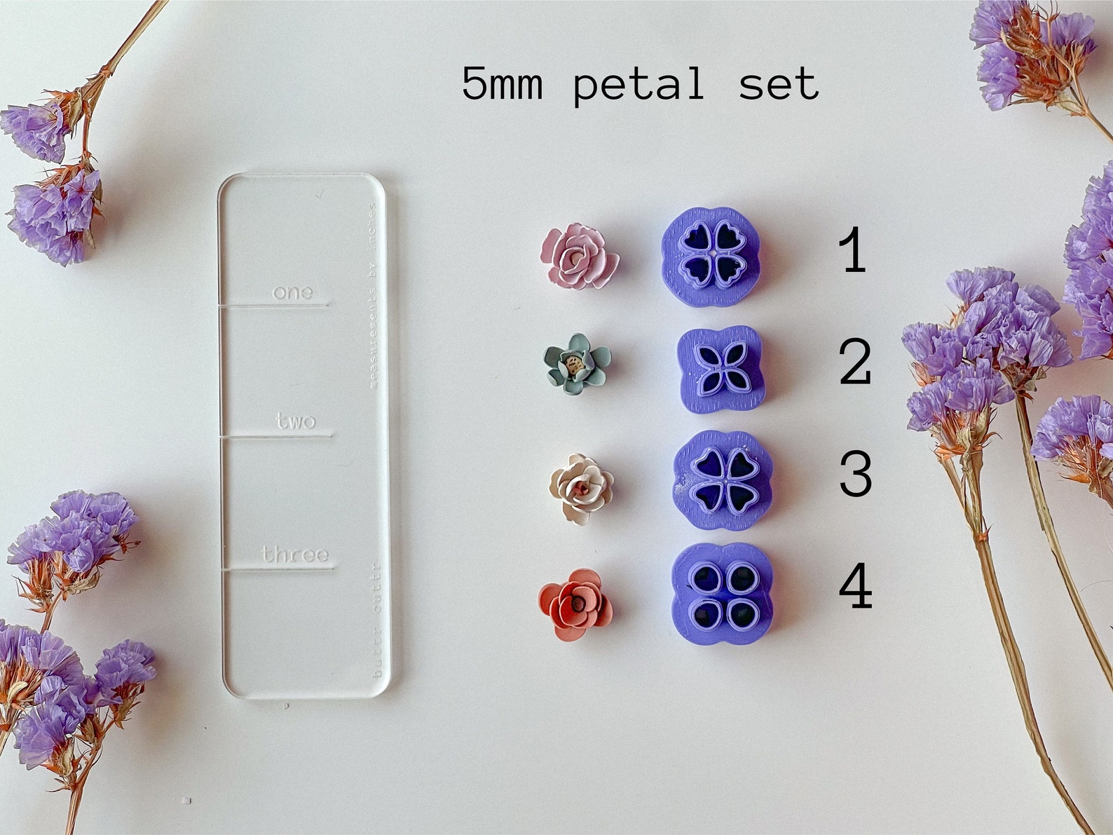 Petal Cutter Sets, Four Styles, 3 Different Sizes Available, 5mm, 8mm ...