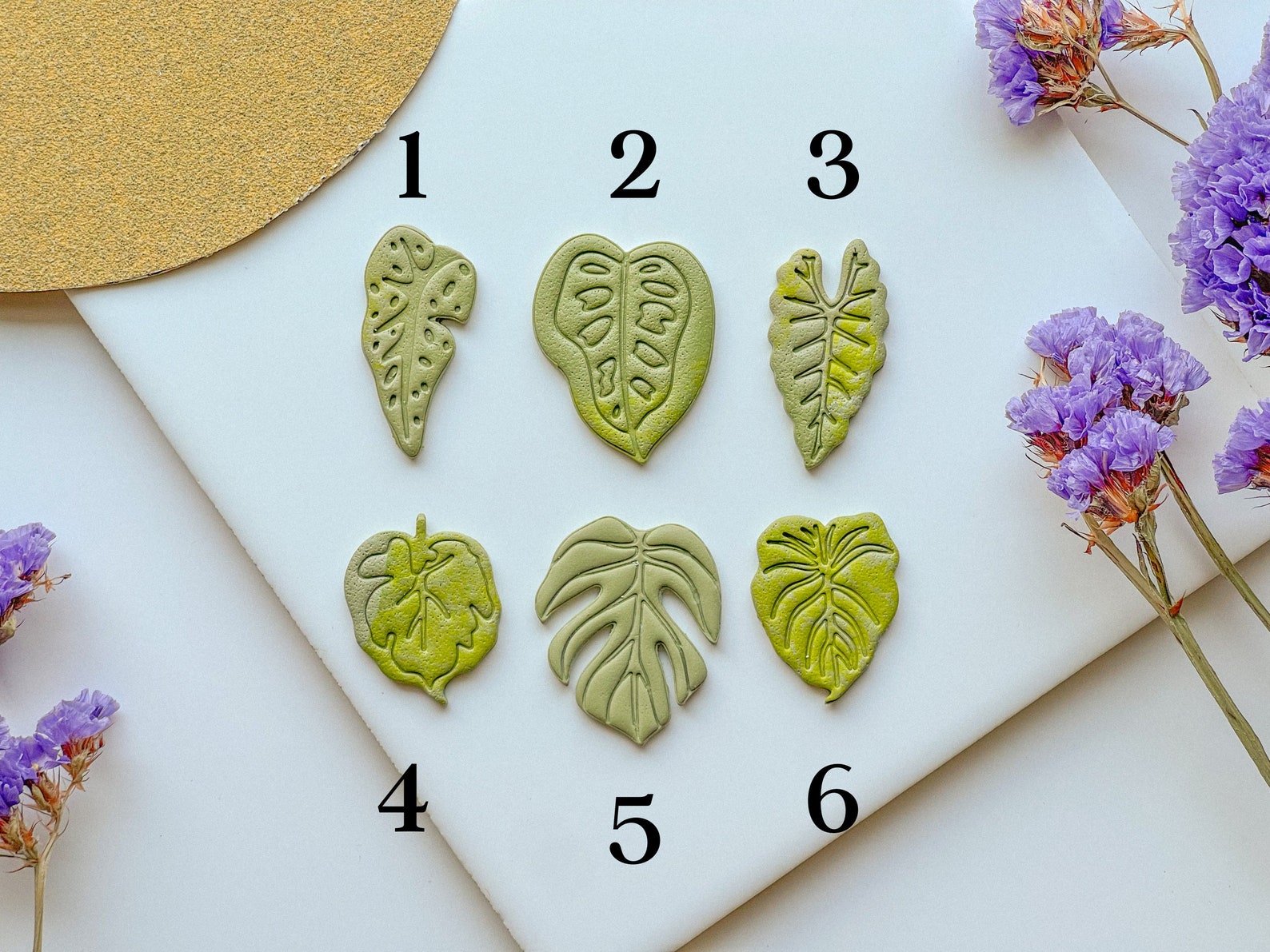 Plant Leaf Clay Cutters, Dangle and Statement Sizes, Stud Size ...