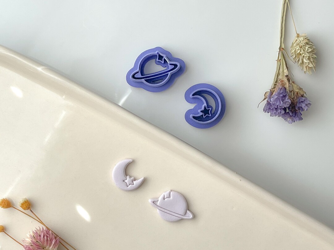 Moon and Saturn Clay Cutters, Set of Two Cutters, Tswift Clay Cutter ...