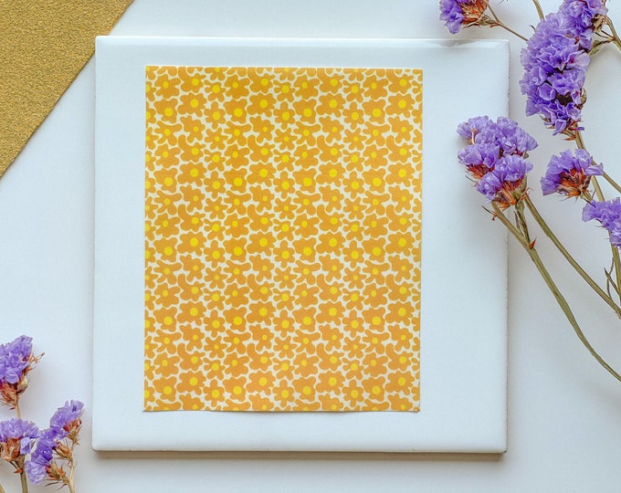 Funky Yellow Flower Clay Transfer Sheet, 4x5 Inches, Groovy Clay ...