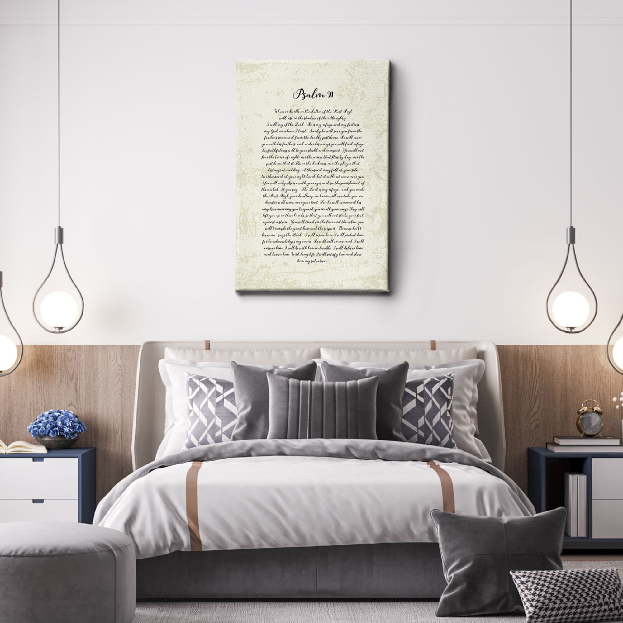 Psalm 91 Christian Wall Art Wrapped Canvas Bible Verse Framed Art ...