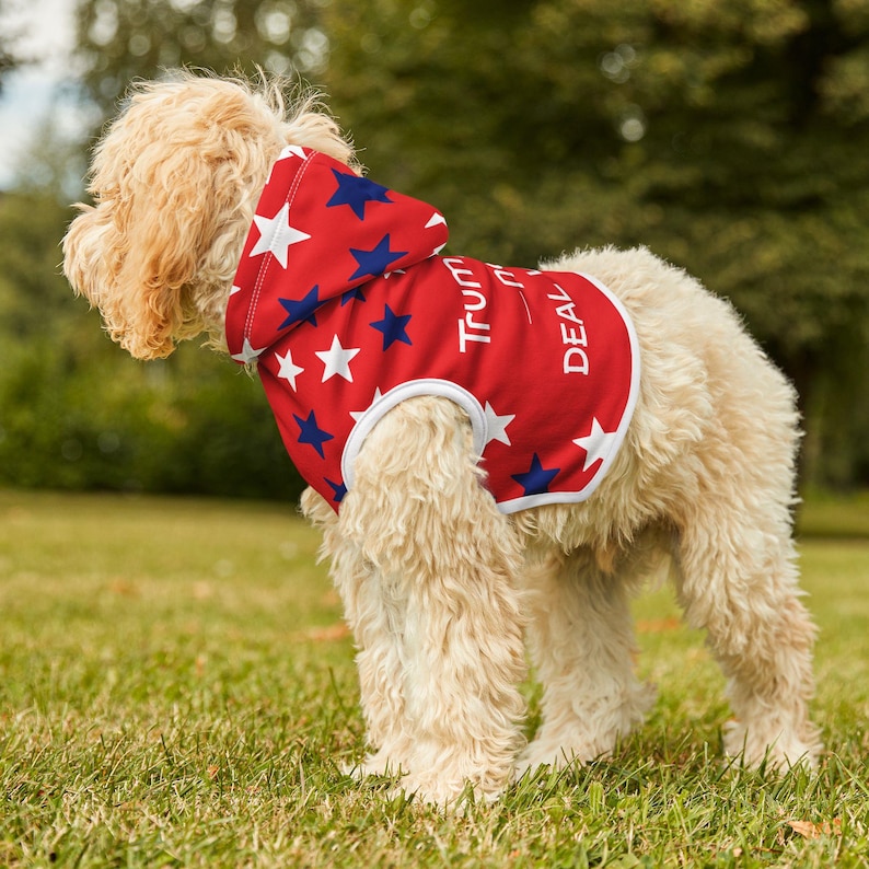 Funny Patriotic Dog Hoodie – Red Trump-inspired Pet Shirt for Dogs ...