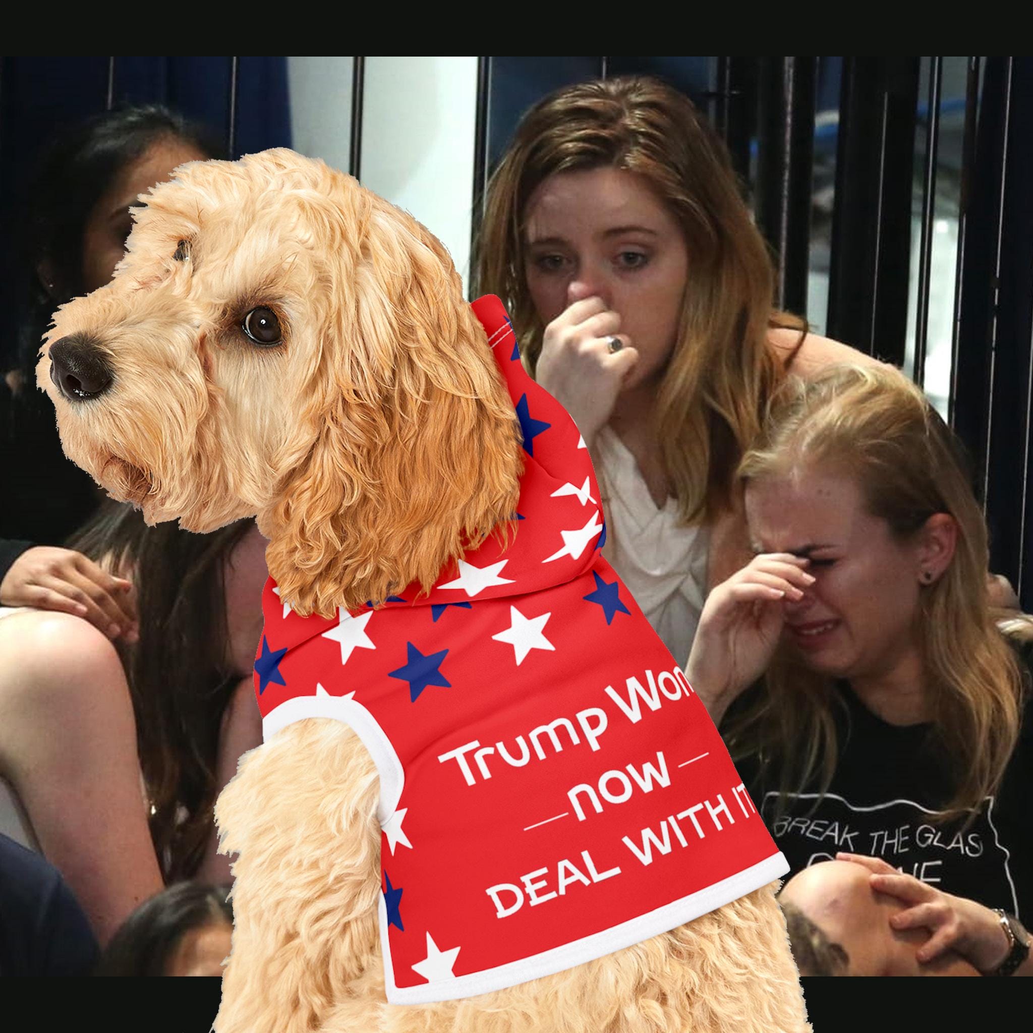 Funny Patriotic Dog Hoodie – Red Trump-inspired Pet Shirt for Dogs ...