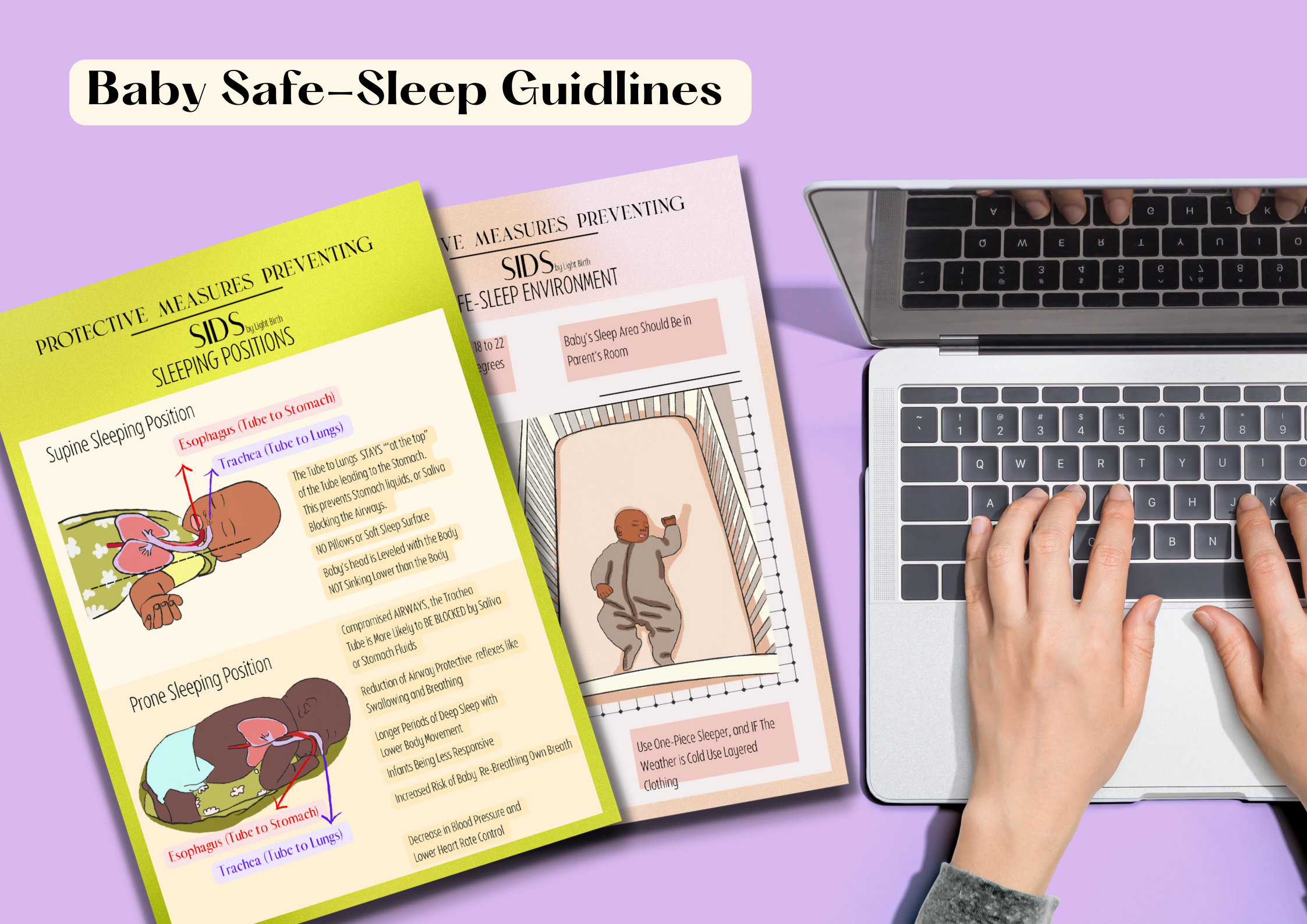 Safe Sleep Handout, Baby Safe Sleep Poster Preventing SIDS, DIGITAL ...