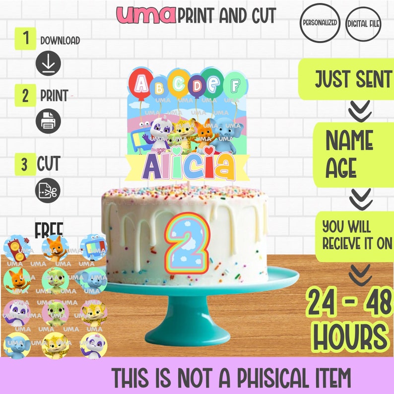 Caketopper Word Party Topper Printable Word Party Supplies Cake Topper ...