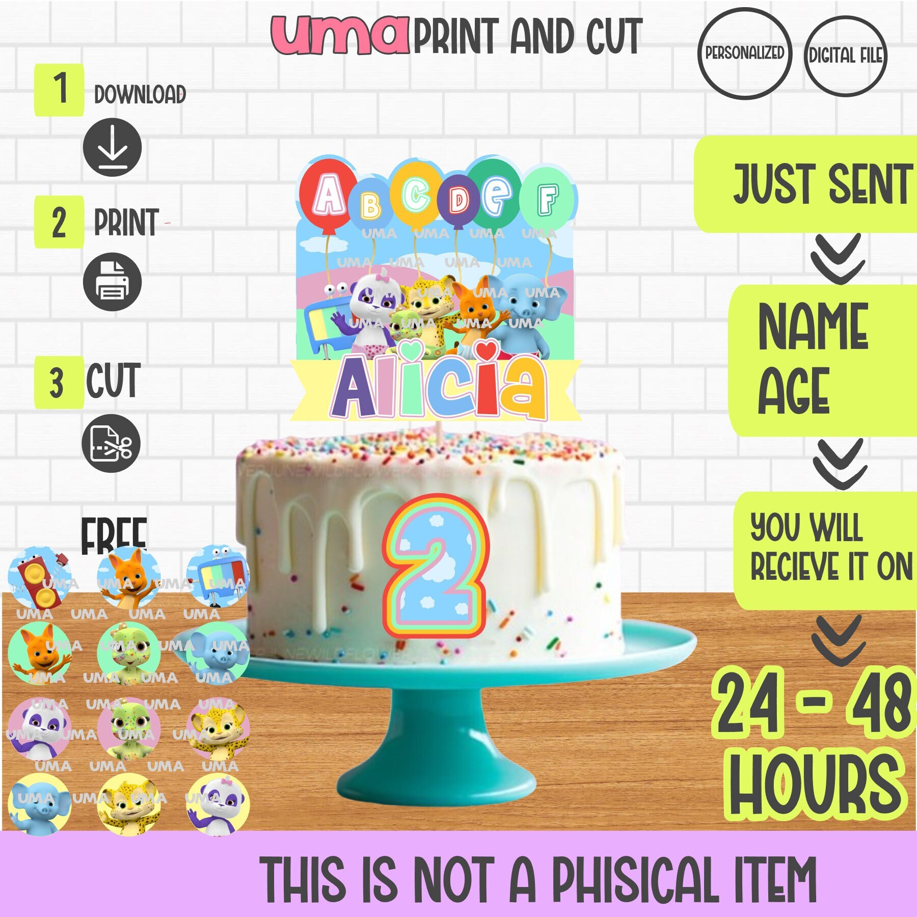 Caketopper Word Party Topper Printable Word Party Supplies Cake Topper ...