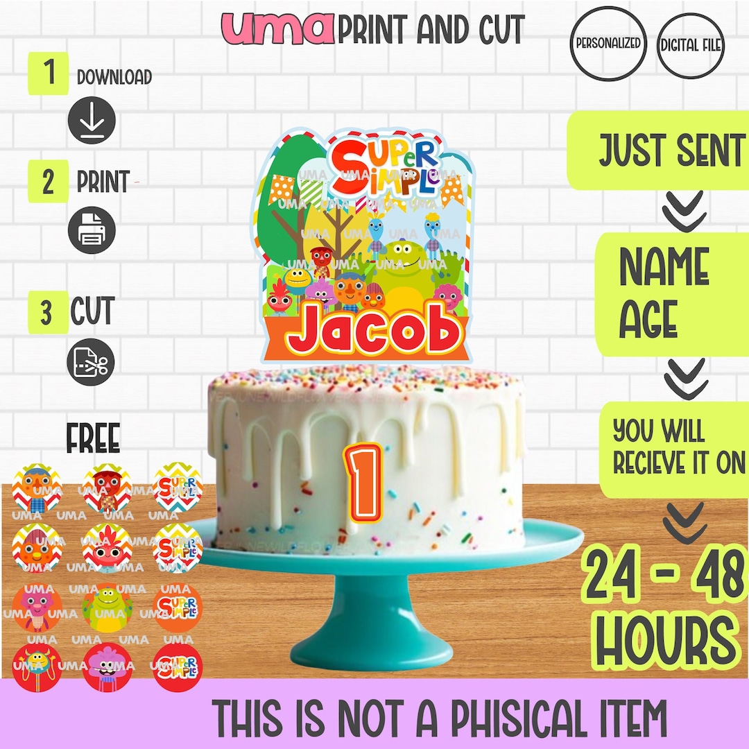 Custom Caketopper Super Simple Songs Birthday Party Decoration Super ...