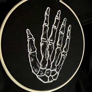 Skeleton Hand Embroidery Artwork - Etsy