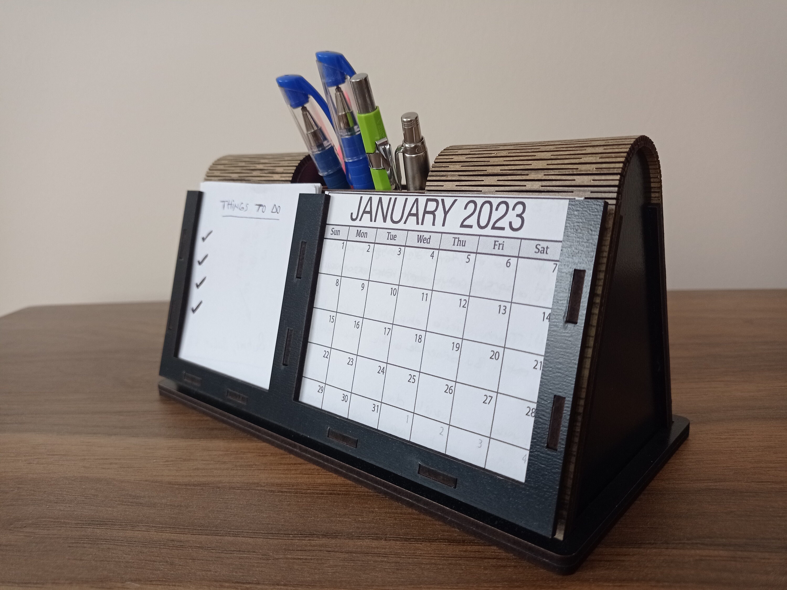 Personalized Wooden Desk Name Plate & Desktop Organizer, Desk Name ...