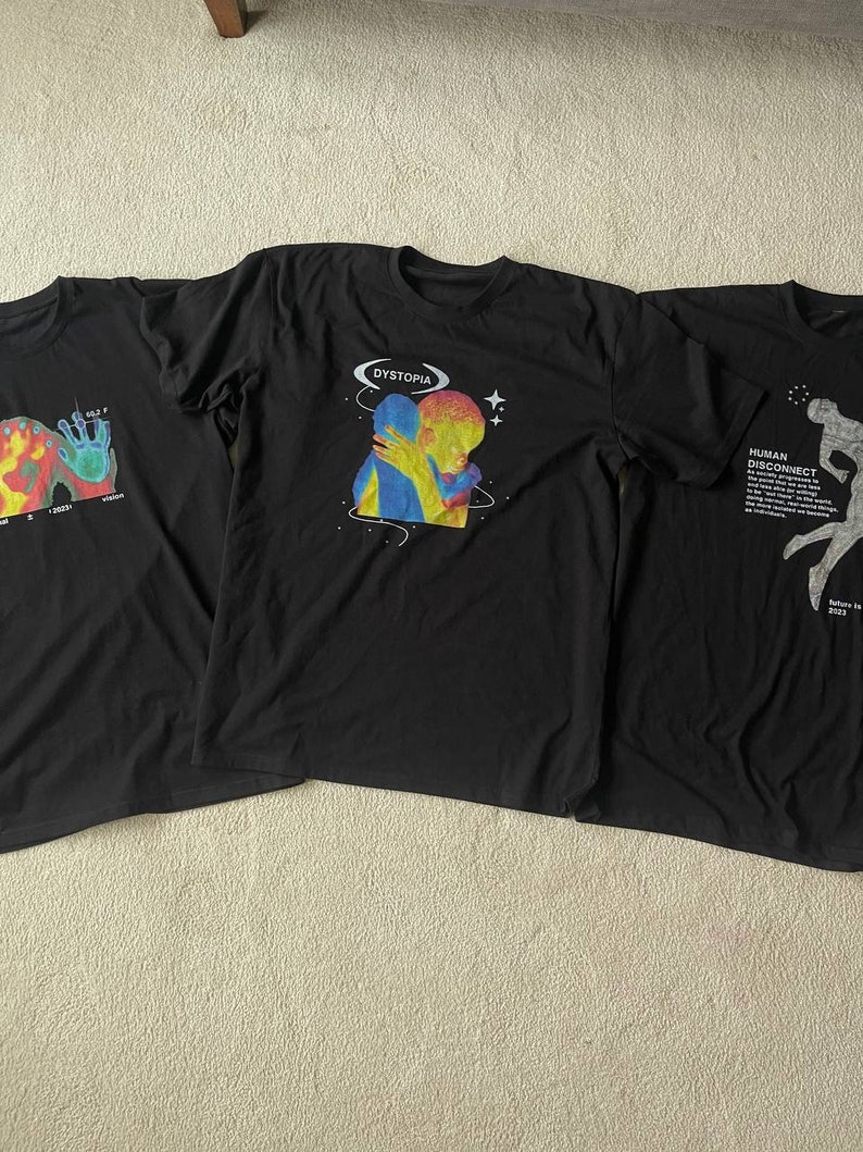 Y2k Streetwear Graphic T-SHIRT DYSTOPIA, Y2k Graphic Shirt, Streetwear ...