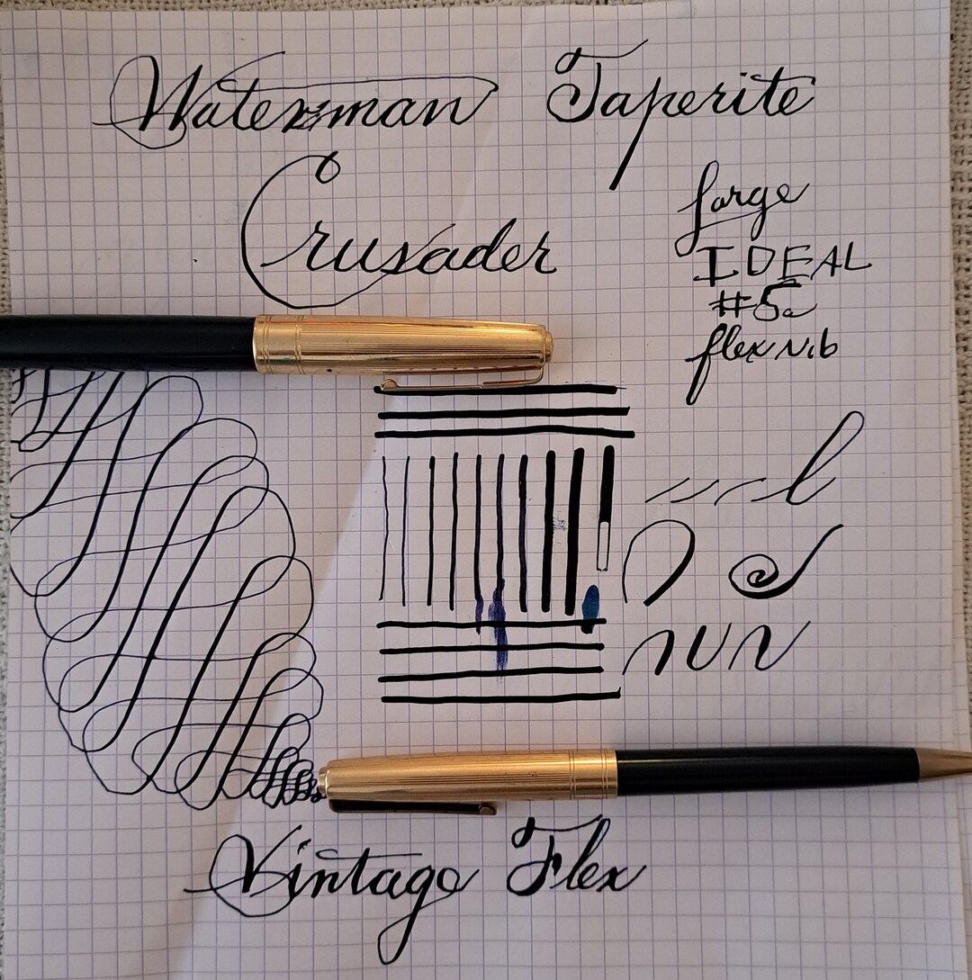 Waterman Crusader Pen and Pencil Set Full Flex to 2.76mm Comes W/ Extra ...