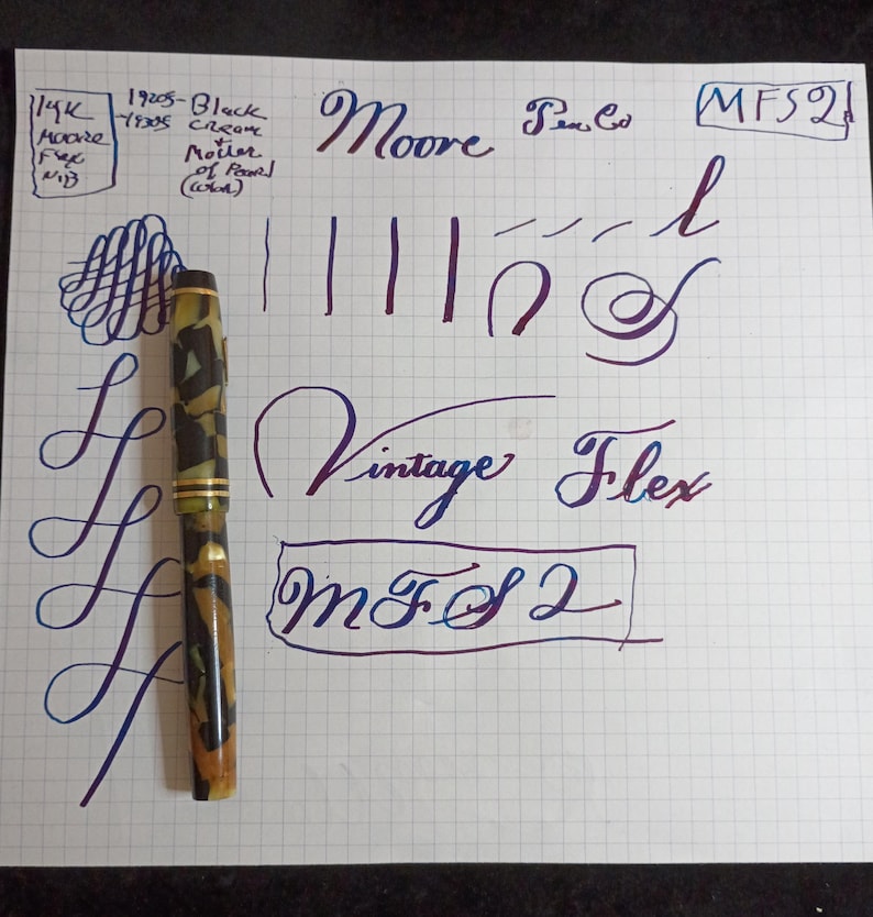 1920s/ Vintage / Moore Pen Co. / Fountain Pen, 14K / Maniflex Nib ...