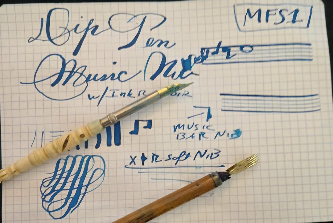 Dip Pen Sterling Silver Dip Pen With MUSIC NIB / 1840's-1890's Silver ...