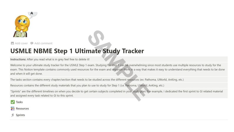Notion USMLE STEP 1 Study Tracker/planner - Etsy
