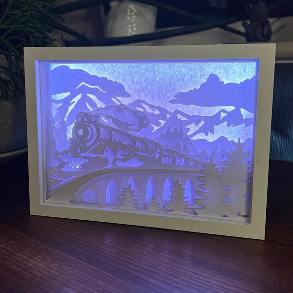 3d Train Shadow Box - Etsy