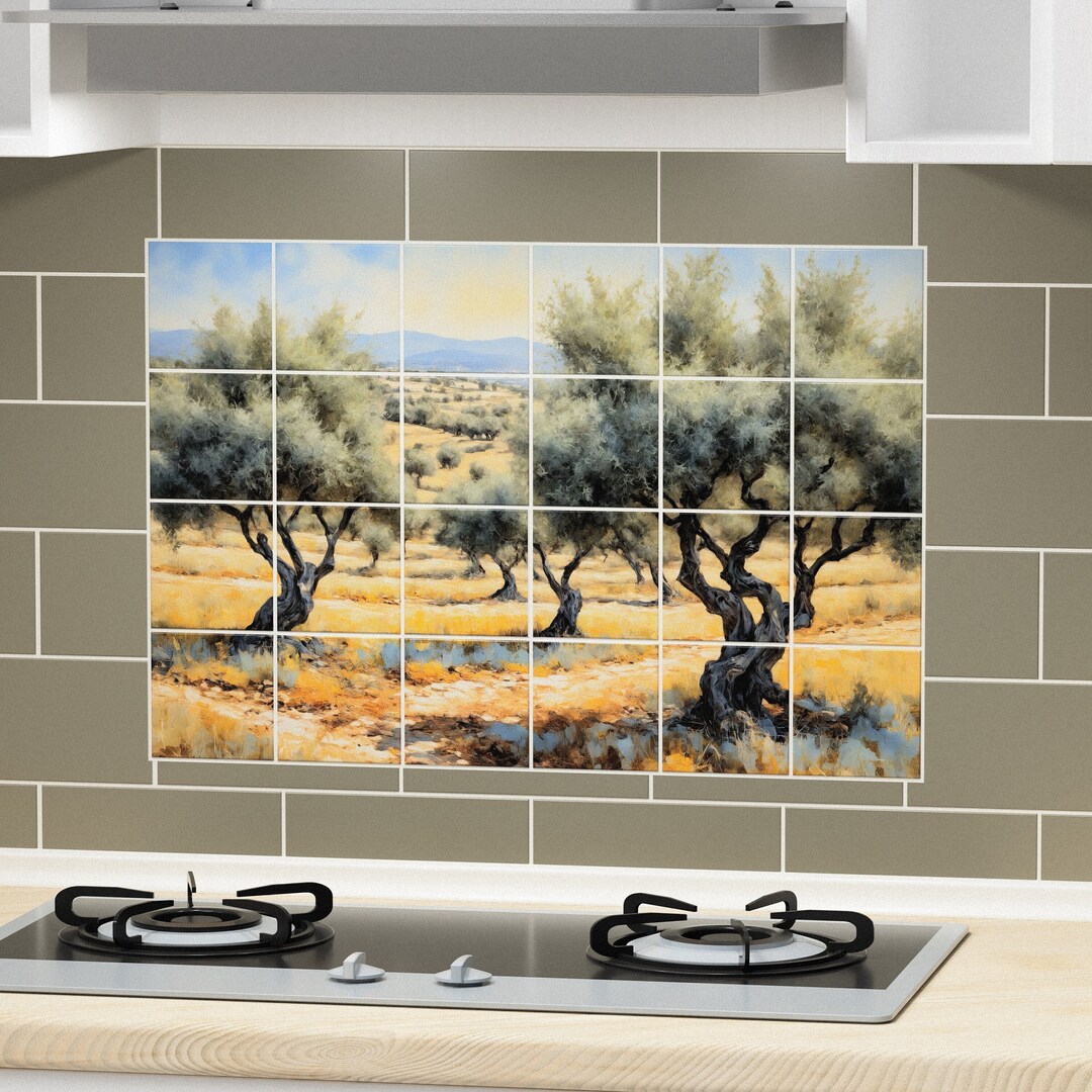 Olive Tree Tile Mural Multi Sizes Backsplash Decorative Tiles Ceramic ...