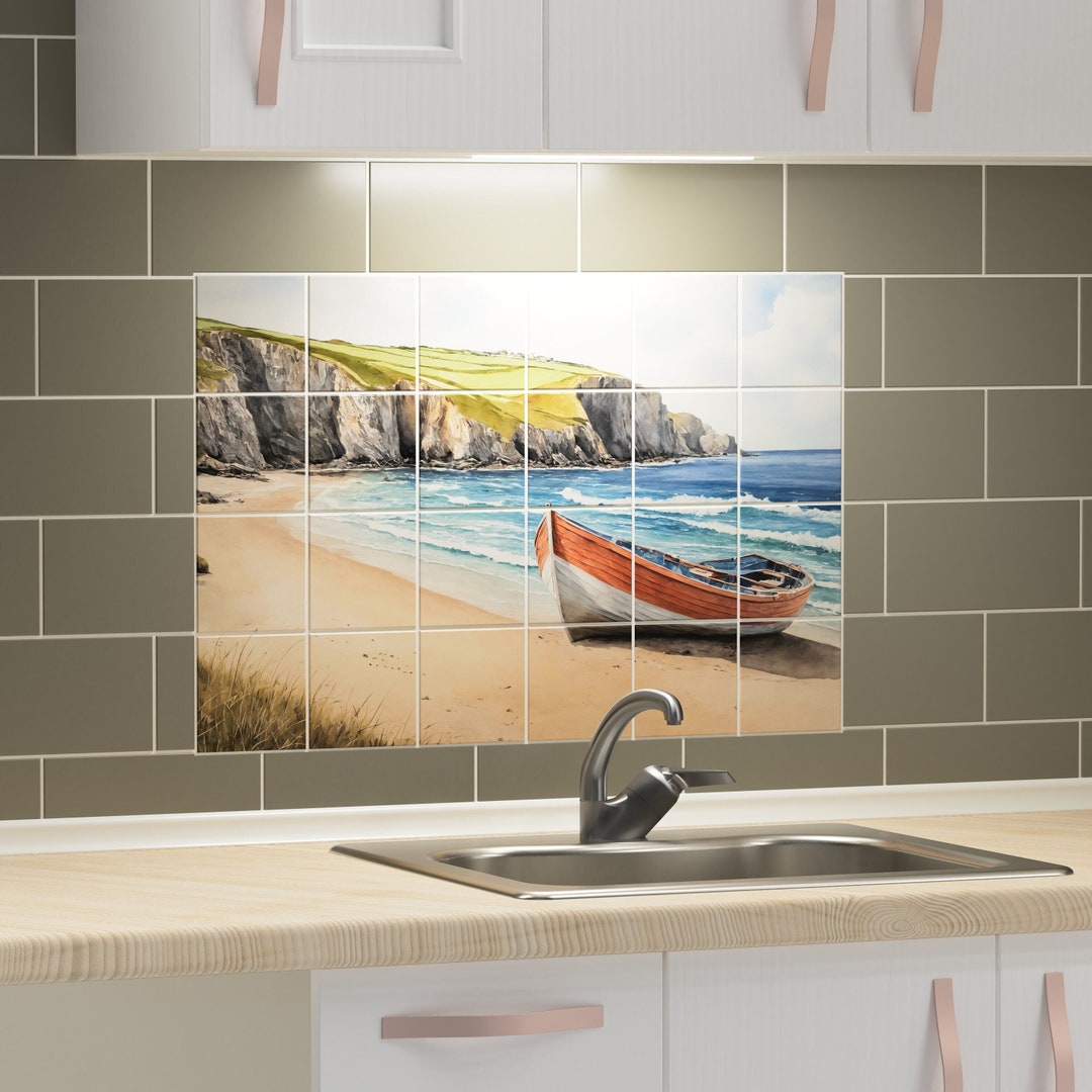 Seaside Tile Mural Multi Sizes Backsplash Decorative Tiles Ceramic ...
