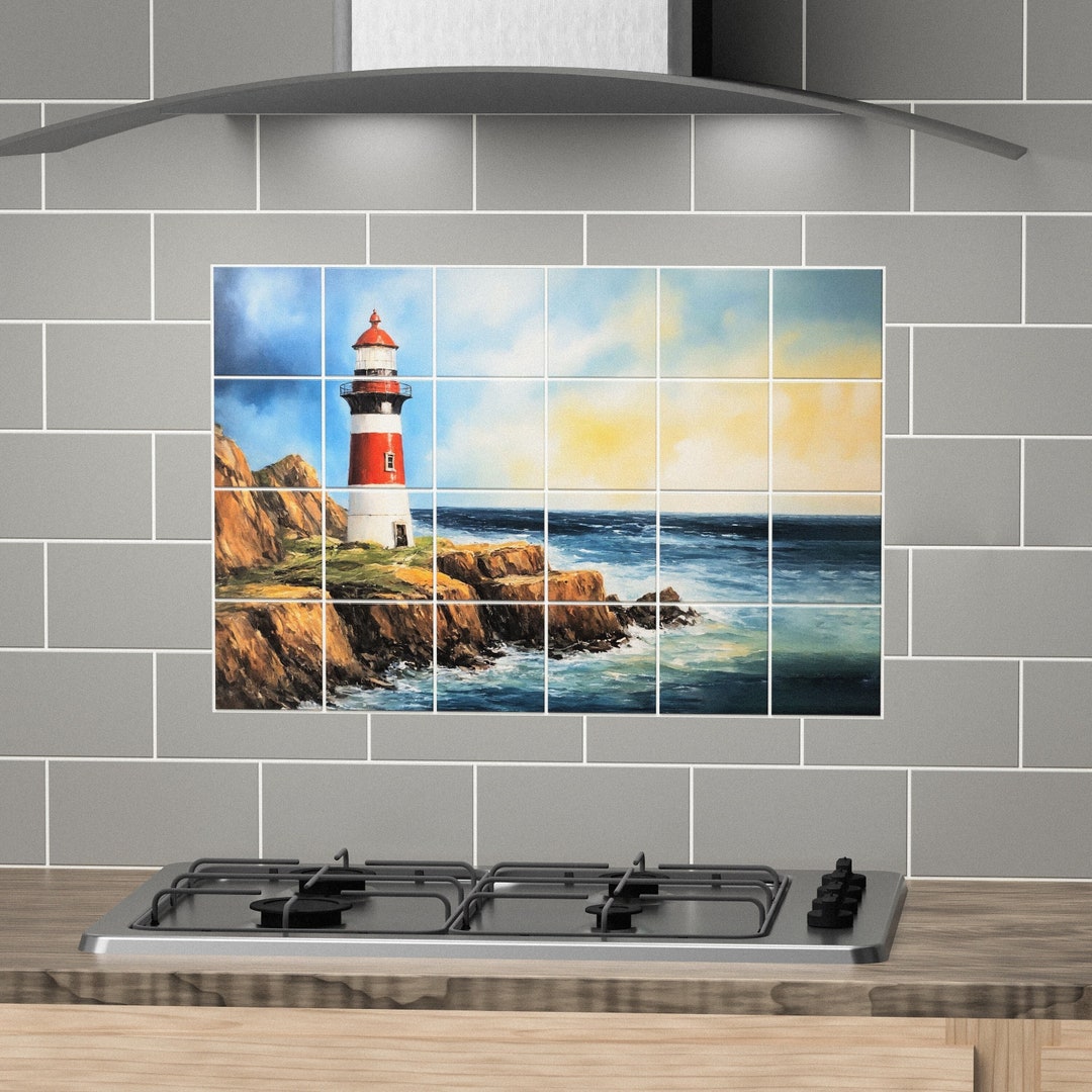 Lighthouse Tile Mural Multi Sizes Backsplash Decorative Tiles Ceramic ...