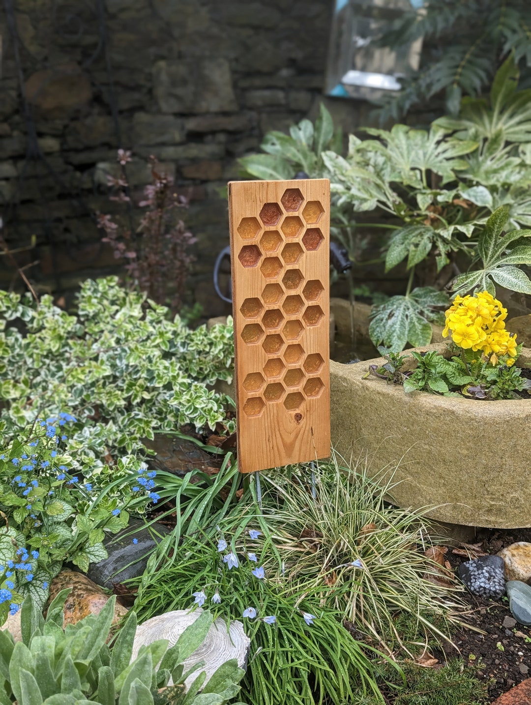 Honeycomb Bees Handmade Garden Sculpture Reclaimed Wood Art Solid Wood ...