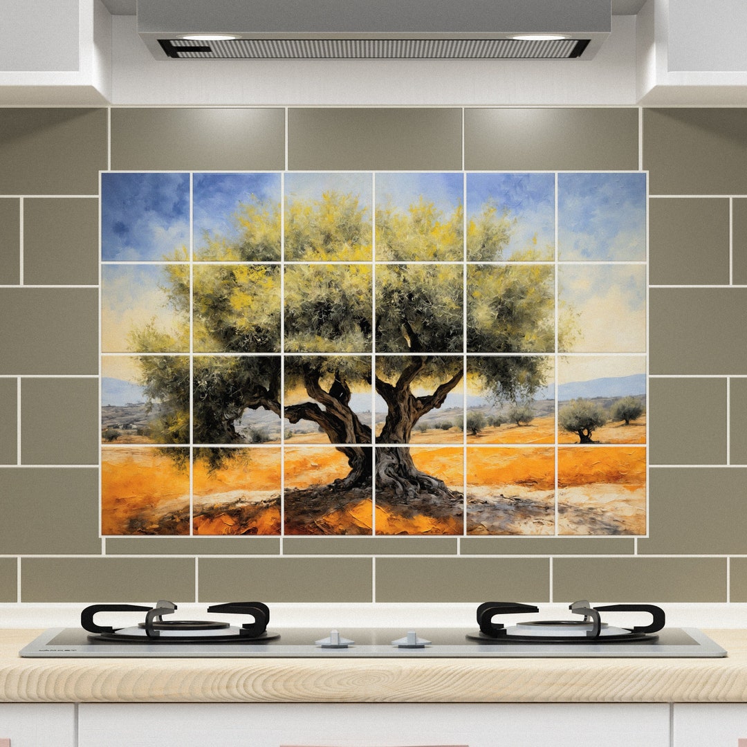 Olive Tree Tile Mural Multi Sizes Backsplash Decorative Tiles Ceramic ...