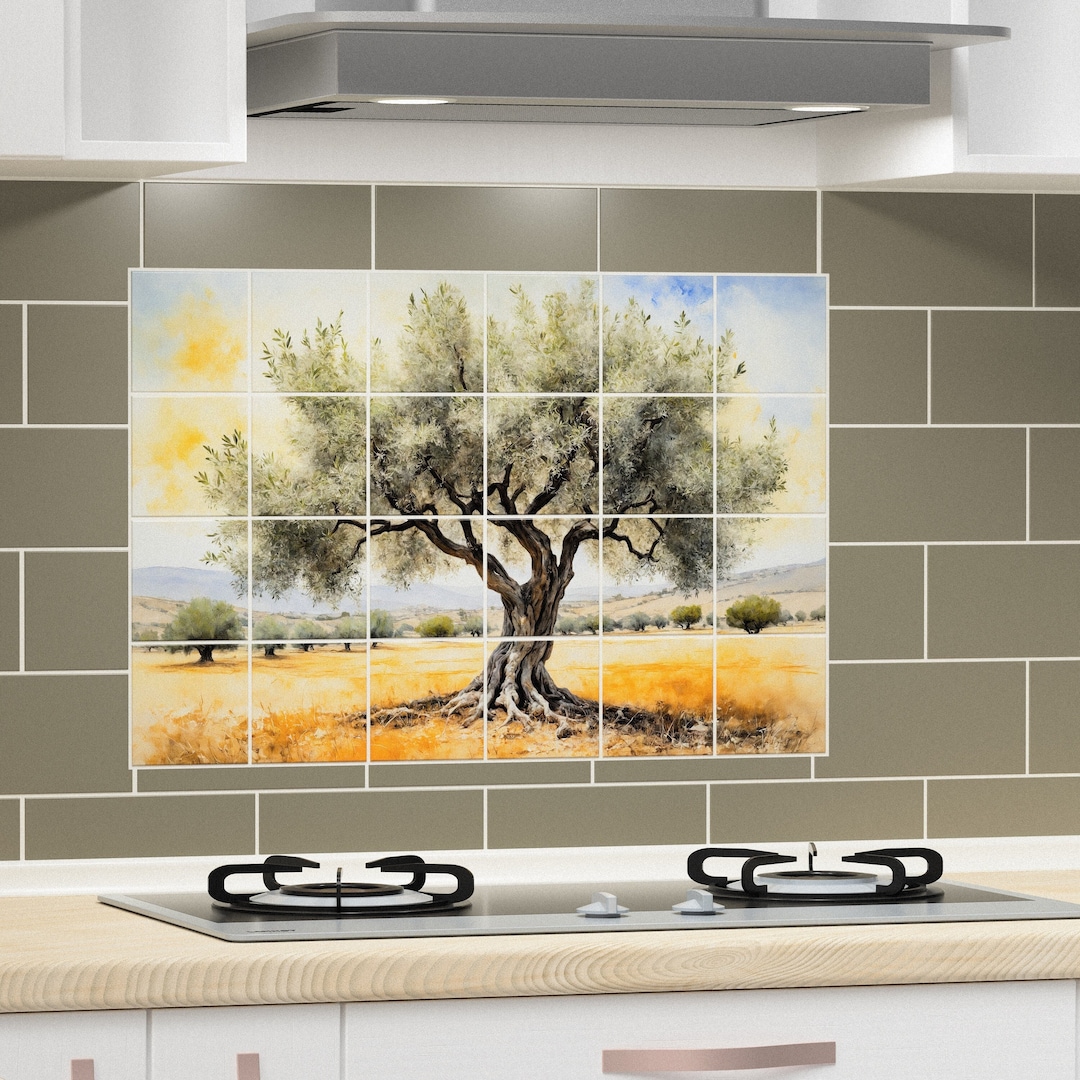 Olive Tree Tile Mural Multi Sizes Backsplash Decorative Tiles Ceramic ...