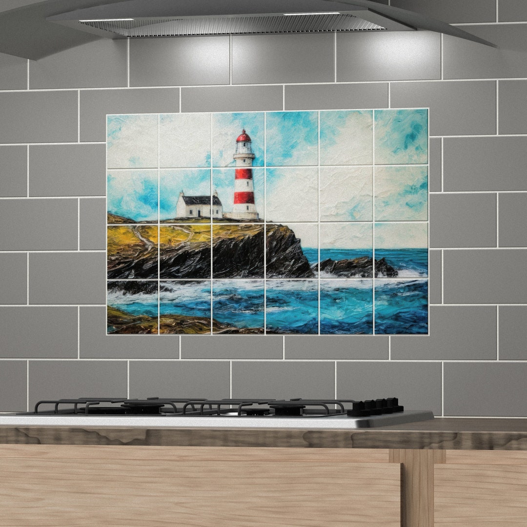 Lighthouse Tile Mural Multi Sizes Backsplash Decorative Tiles Ceramic ...