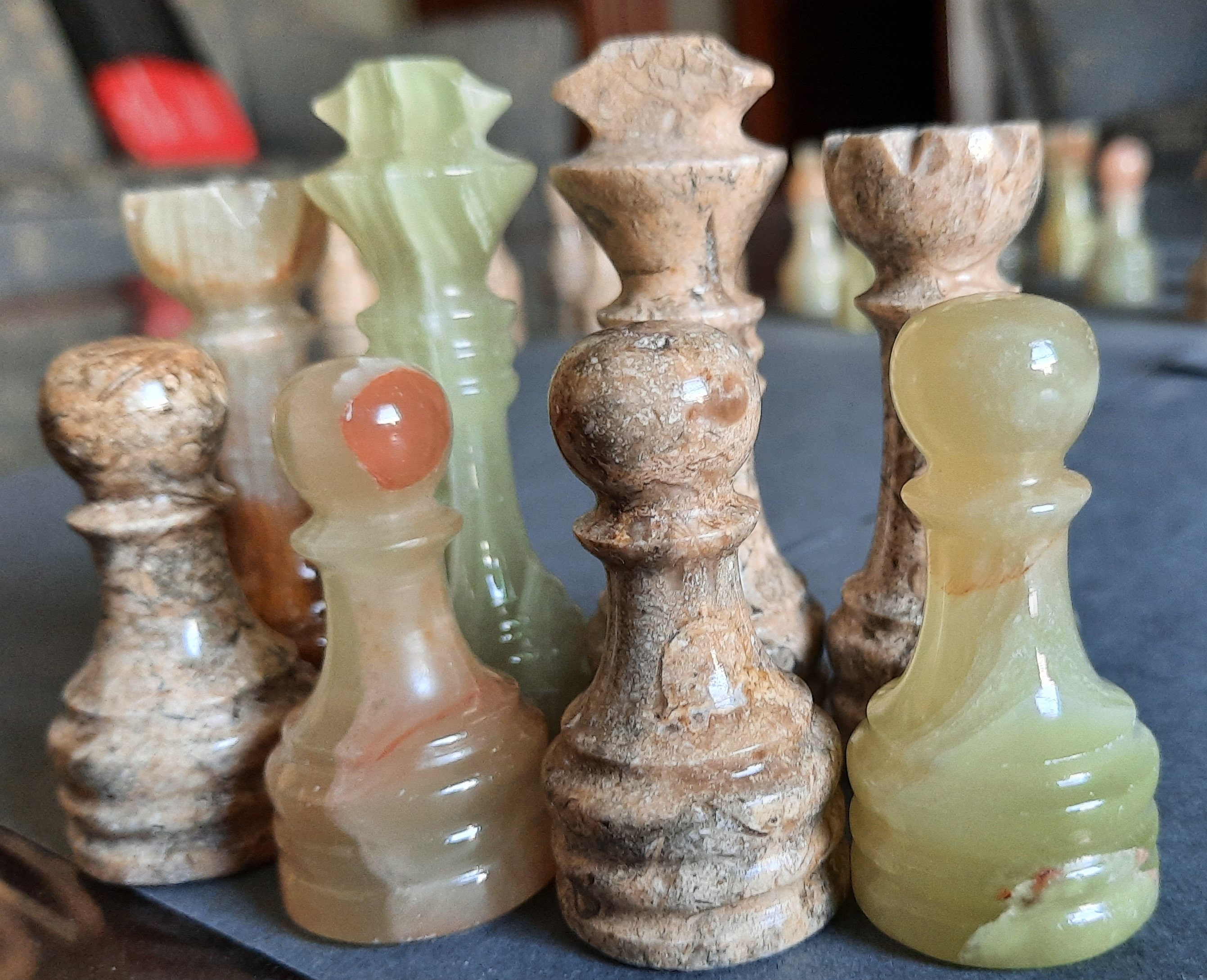 Marble Onyx Stone Chess Pieces for a Luxurious Gaming Experience. - Etsy