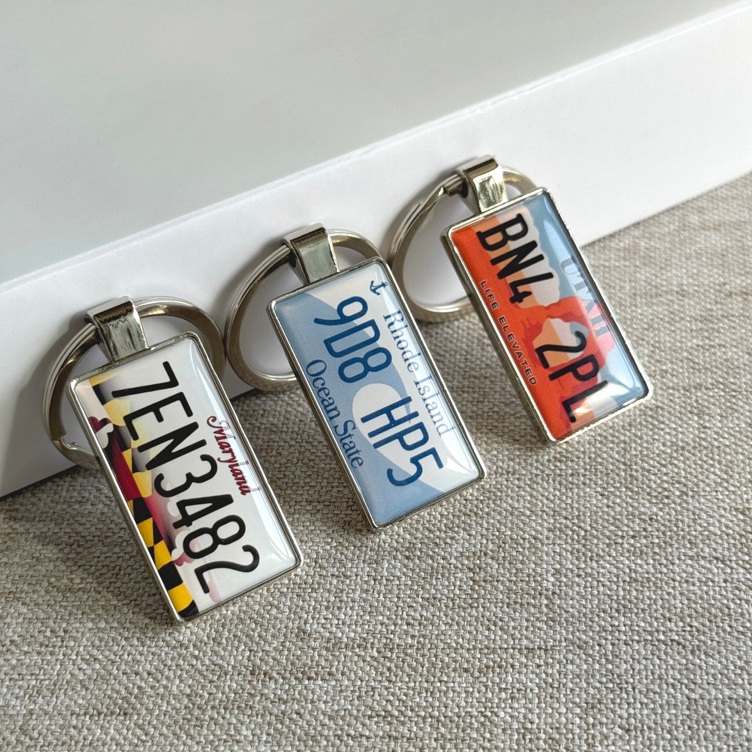 Rhode License Plate Keychain Custom Car Keychain License Plate Keychain ...