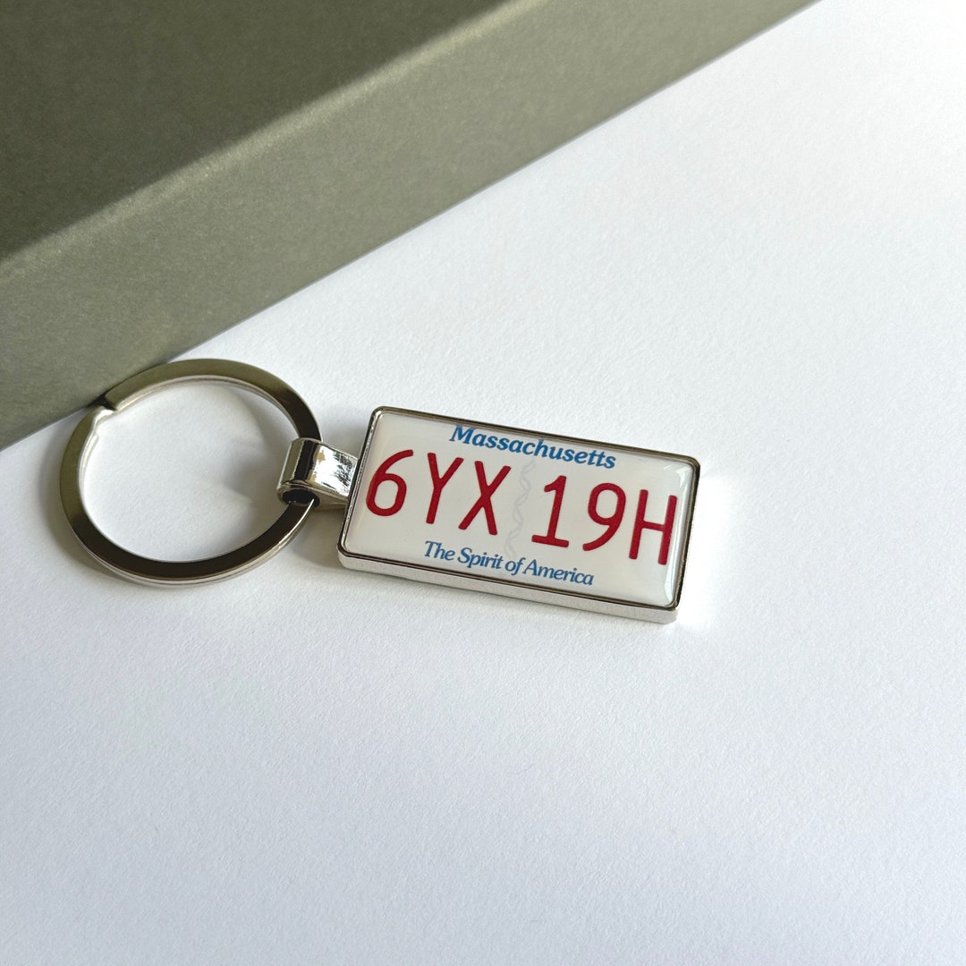 Massachusetts License Plate Keychain Custom Car Keychain License Plate ...