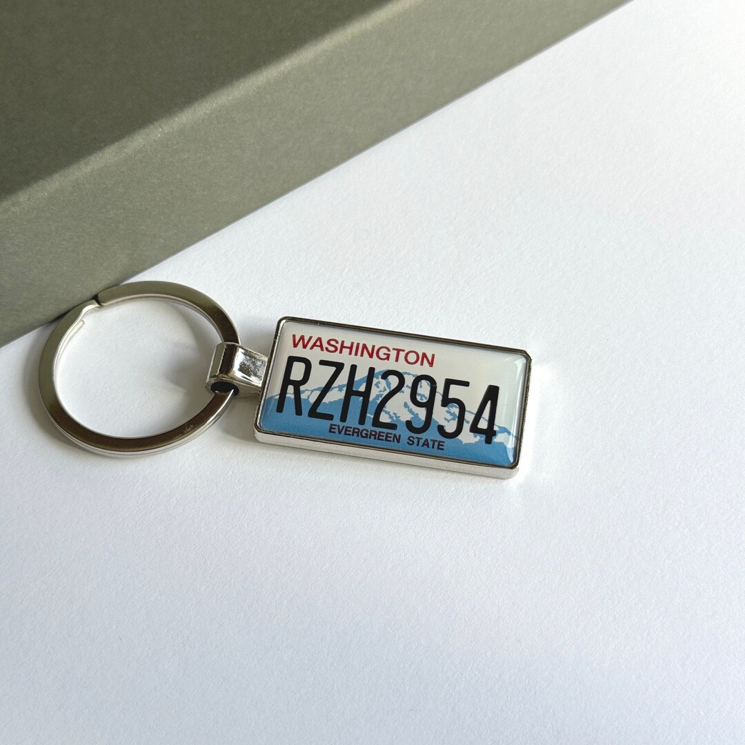 Washington License Plate Keychain Custom Car Keychain License Plate ...