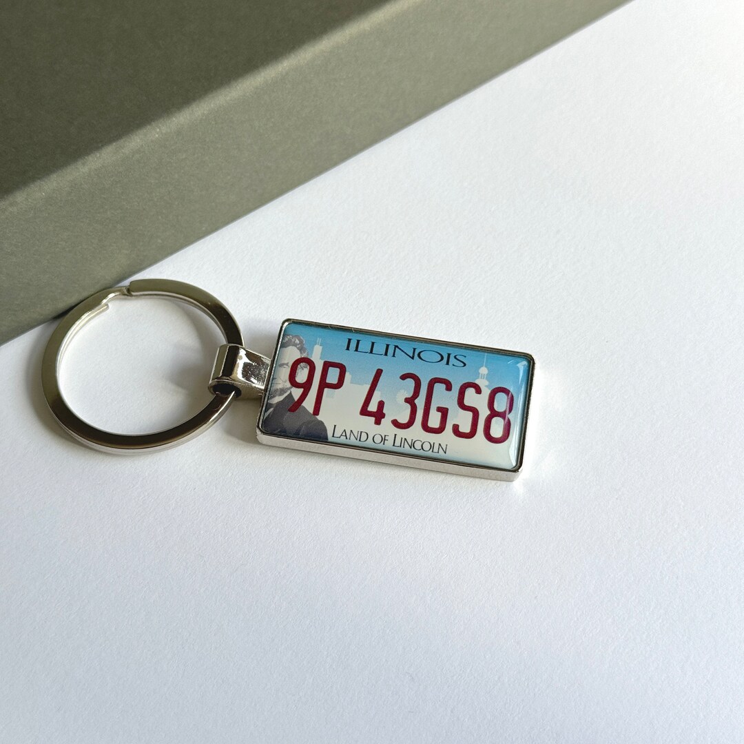 Illinois License Plate Keychain Custom Car Keychain License Plate ...