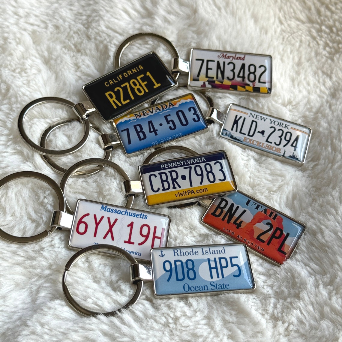 Rhode License Plate Keychain Custom Car Keychain License Plate Keychain ...
