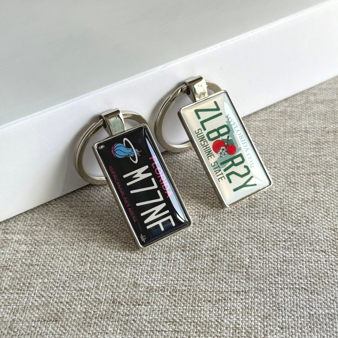 Florida Miami License Plate Keychain Custom Car Keychain License Plate ...