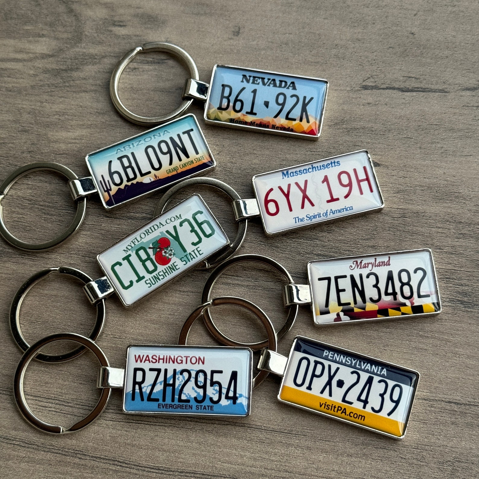 Car USA License Plate Keychain License Plate Keychain Custom Car ...