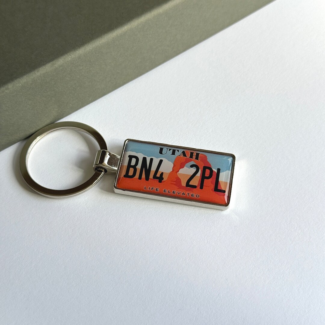 Utah License Plate Keychain Custom Car Keychain License Plate Keychain ...