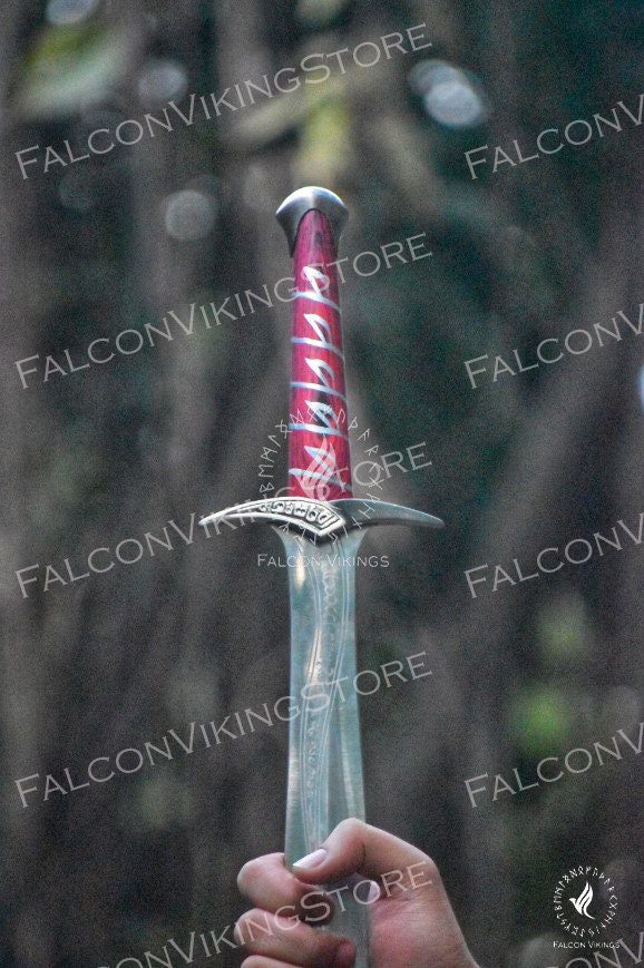Short Steel Sword With Scabbard, Viking Sword, Battle Read Sword, Fantasy Costume Steel Sword ...