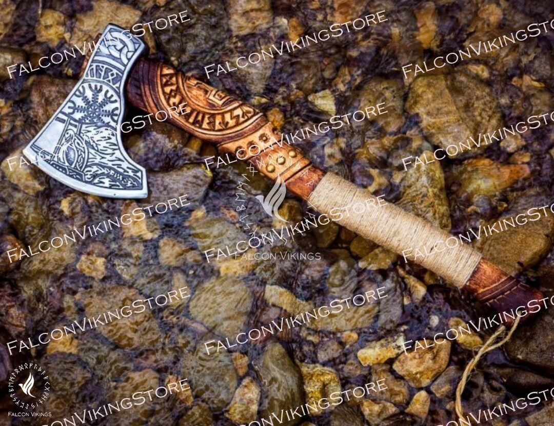 RAGNAR VIKING AXE Larp Forged Halloween Gift Camping Axe Christmas Gift ...