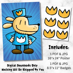 Pin the Badge Dogman Inspired Birthday Game, Instant Download Dog Theme ...