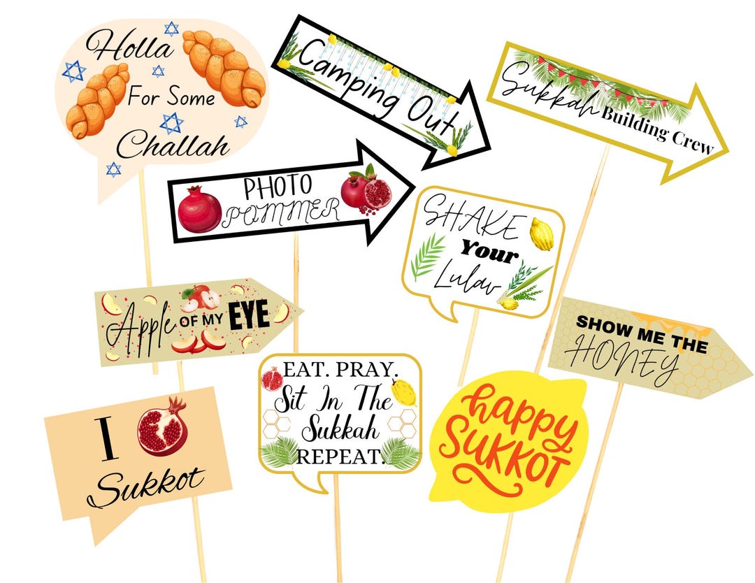 Sukkot Party Photo Props, Sukkah Jewish Holiday Photo Booth Props Kit ...