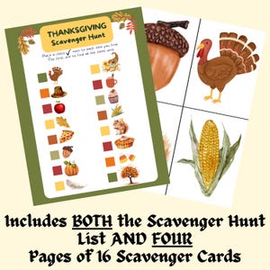Thanksgiving Scavenger Hunt Game, Thanksgiving Game, Thanksgiving ...