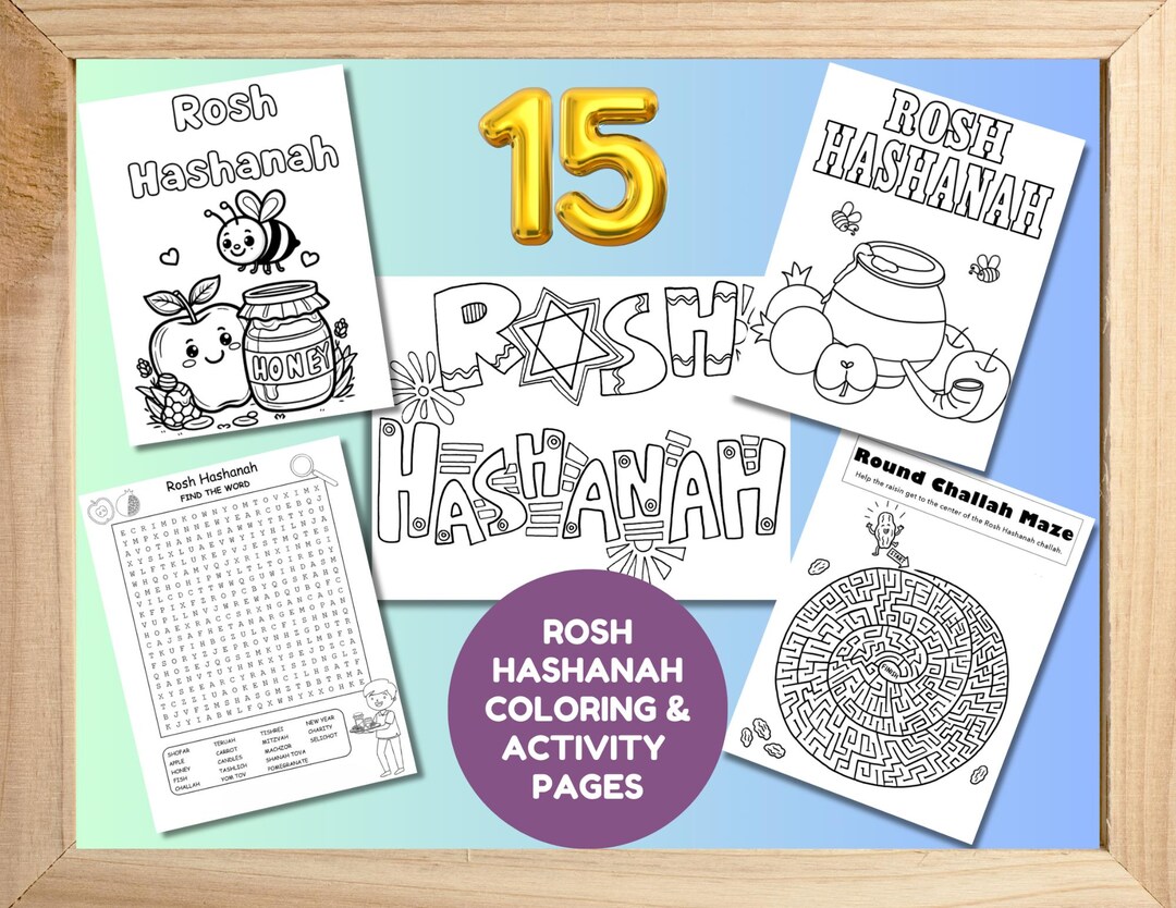 15 Rosh Hashanah Coloring Activity Pages for Kids, High Holidays ...