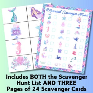 Mermaid Scavenger Hunt, Mermaid Indoor Treasure Hunt, Mermaid Birthday ...