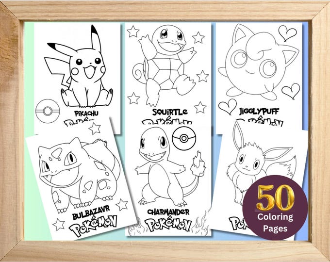 Pokemon Coloring Sheets 78 Digital PDF Coloring Pages - Etsy Canada