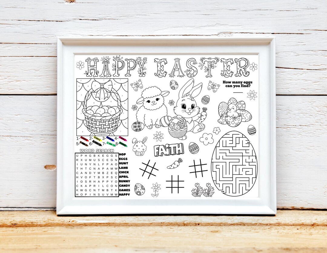 Printable Easter Activity Sheet, Instant Download Easter Placemat ...