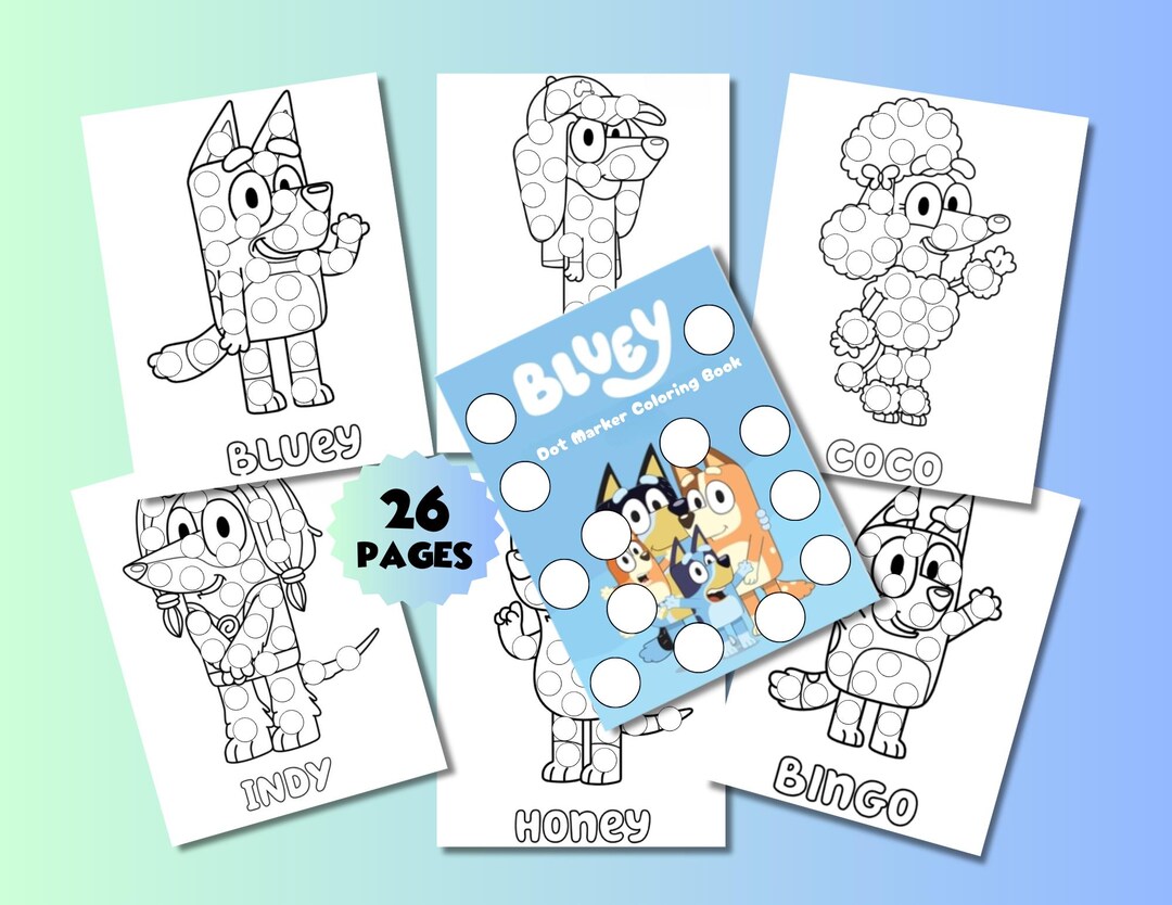 Blue and Bingo Dog Do A Dot Activity Book, Bluey Activity Printable ...
