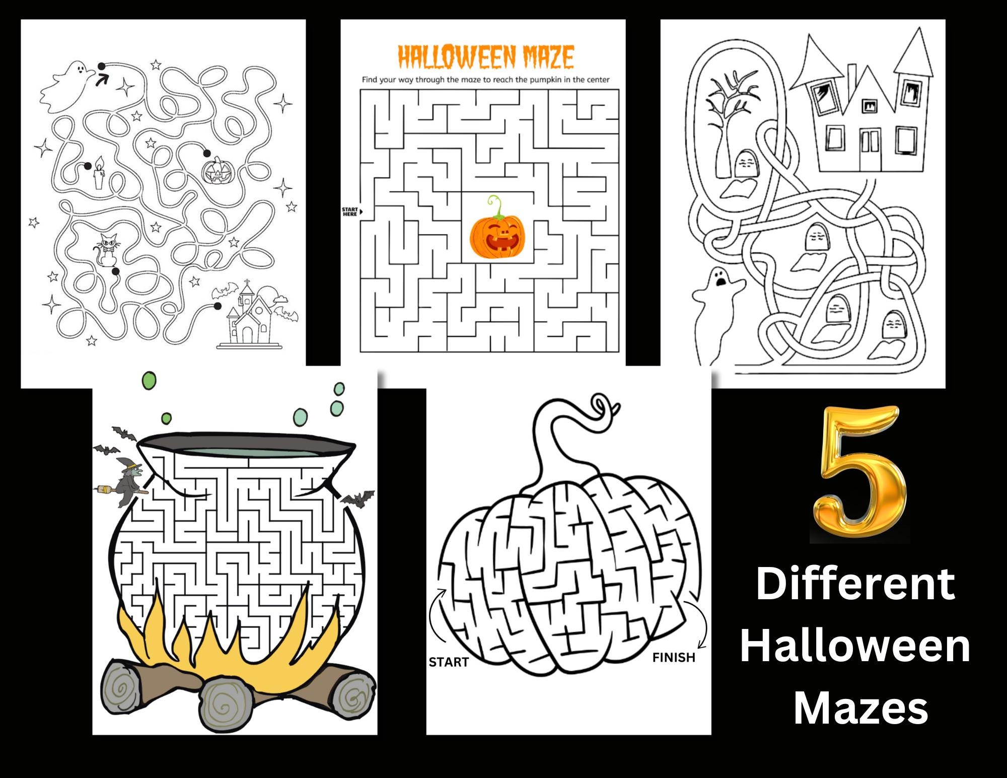 20 Printable Kids Halloween Activities, Halloween Coloring Pages ...