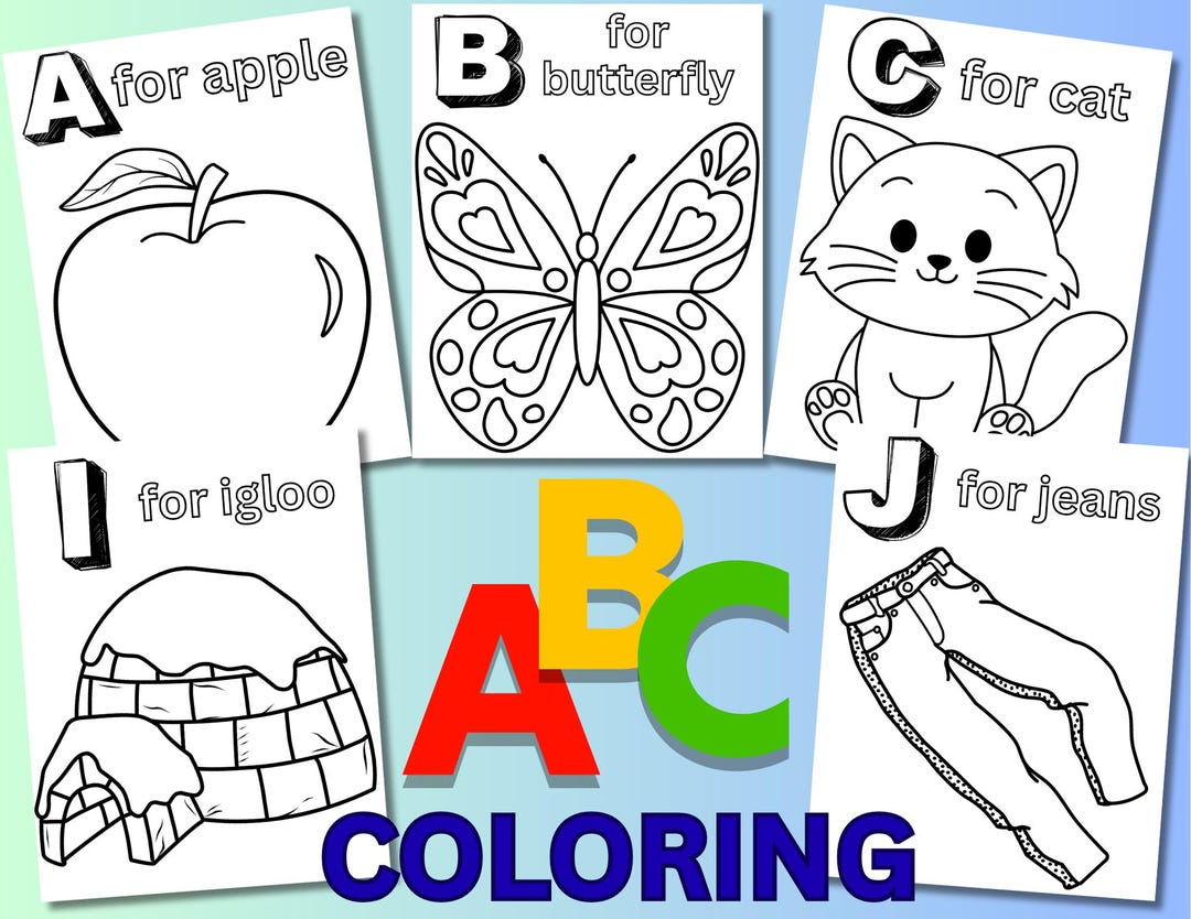 Abcs Coloring Pages, Printable Alphabet Coloring Book Pages, Preschool ...