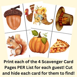 Thanksgiving Scavenger Hunt Game, Thanksgiving Game, Thanksgiving ...