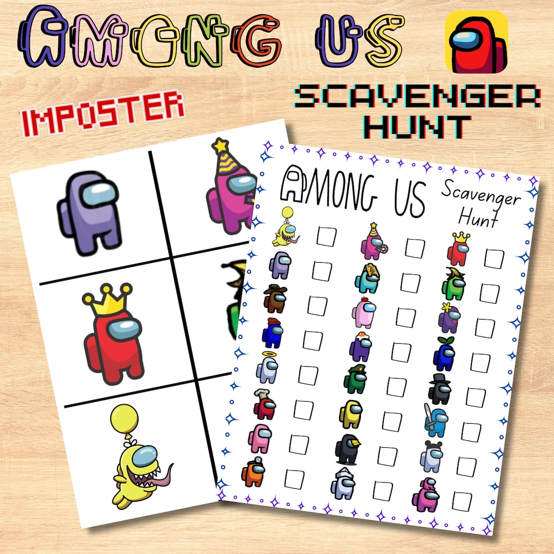 Printable Among Alien Scavenger Hunt, Imposter Game, Among Party Game ...